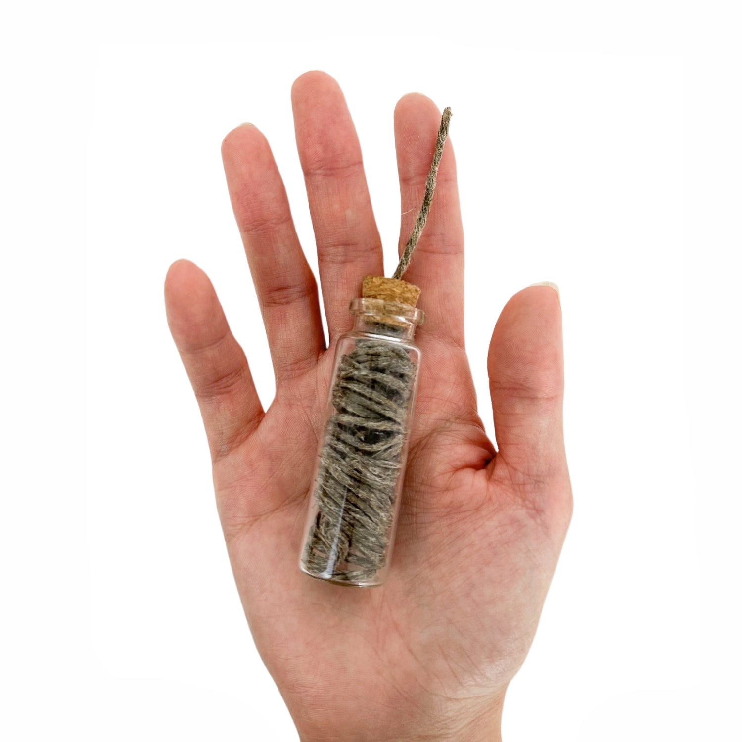 Hemp Wick Glass Vial Dispenser - 7ft Natural Hemp Wick & Beeswax